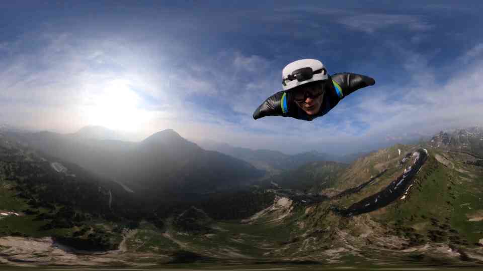 The exit was calm until gravity took everything over the mountains
