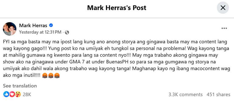 Mark Herras pushes back against online claims he is jobless, says he ...