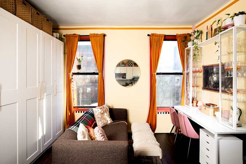 See how two people actually make a 320-square-foot Brooklyn apartment work