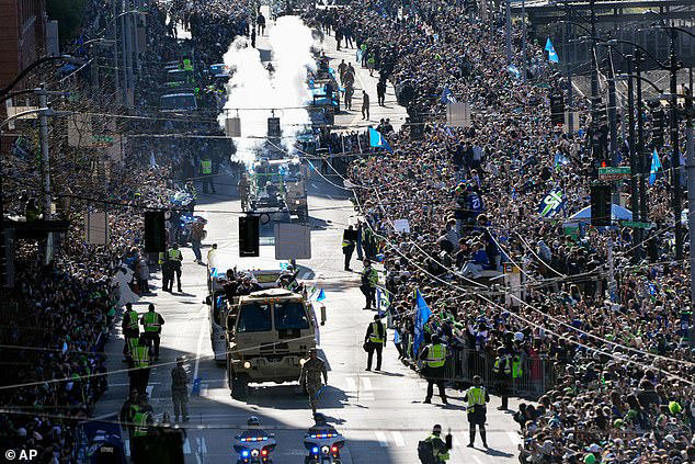 One million Seahawks fans line Seattle streets for Super Bowl parade