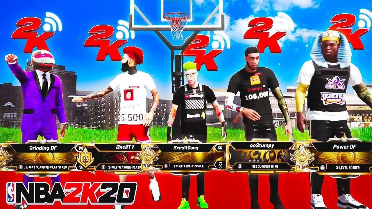 5 verified YouTubers take over 5v5 court park event in NBA 2K20! Best ...