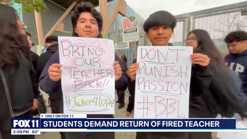 LA teacher fired for opening school gate to students joining anti-ICE ...
