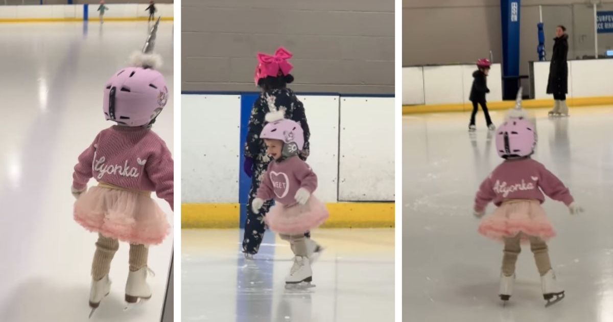 Mom finds toddler's confidence on ice inspiring in impressive video