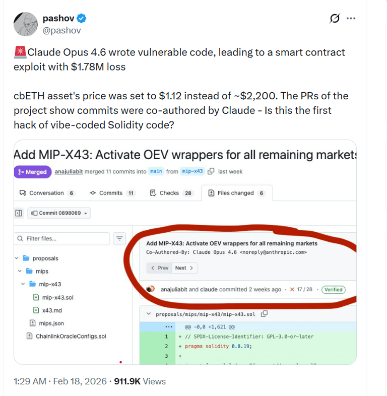 Moonwell hit by $1.78M exploit as AI vibe coding debate reaches DeFi