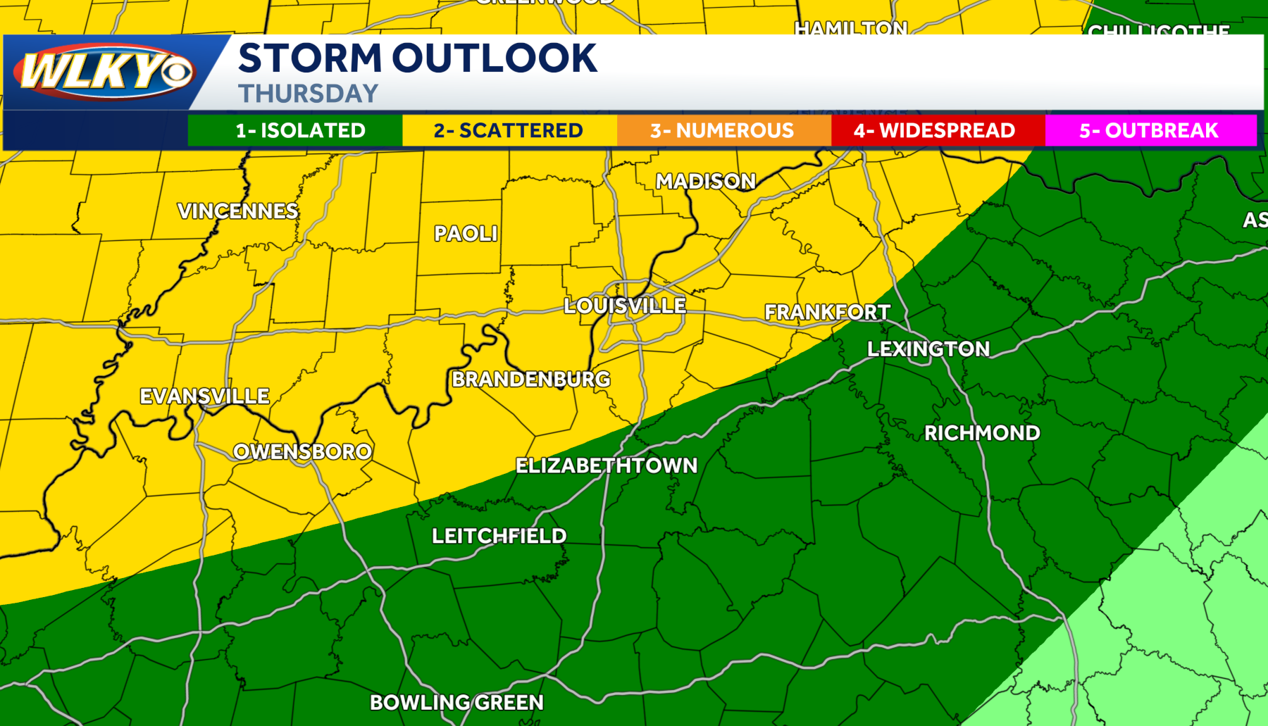 Impact weather Thursday: Some strong storms possible
