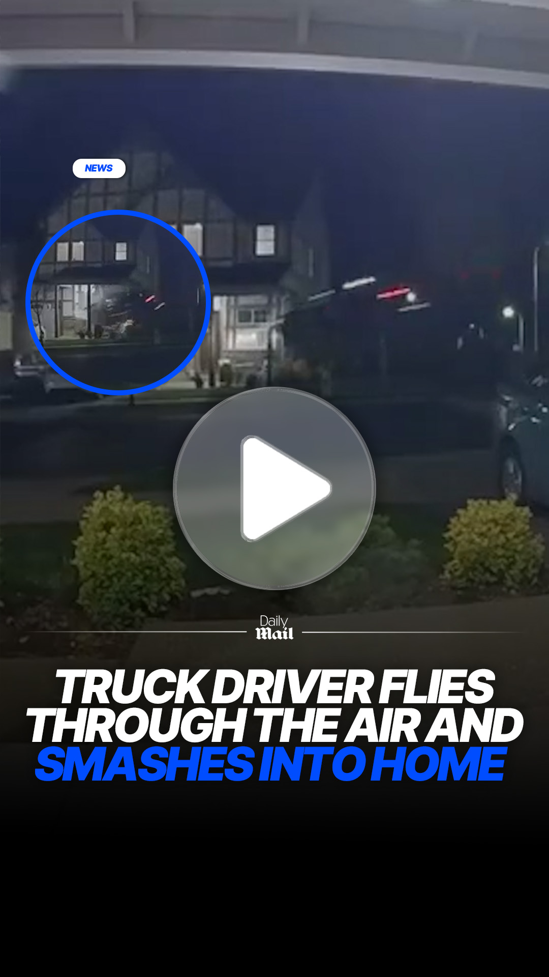 Truck crashes into home after leaving roadway