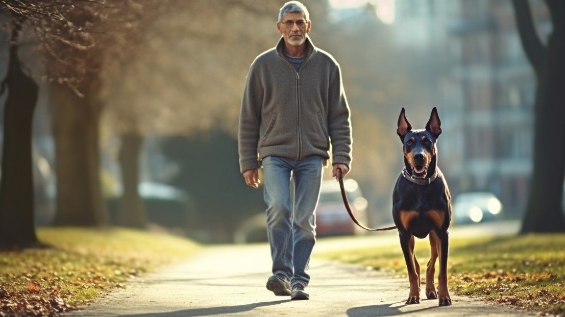 Rescued Doberman's stare uncovers garden secret