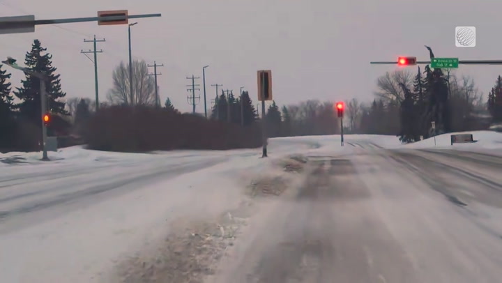 Snow falls in and around Red Deer, Alberta