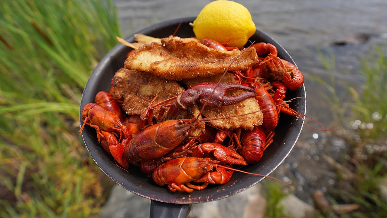 Spicy huge crawfish and Cajun walleye catch and cook!