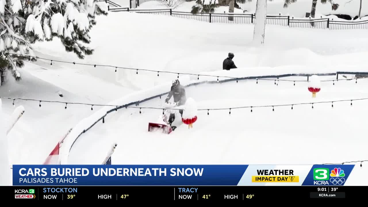 California snow coverage | Piles of snow cover Sierra | 9 a.m. February ...