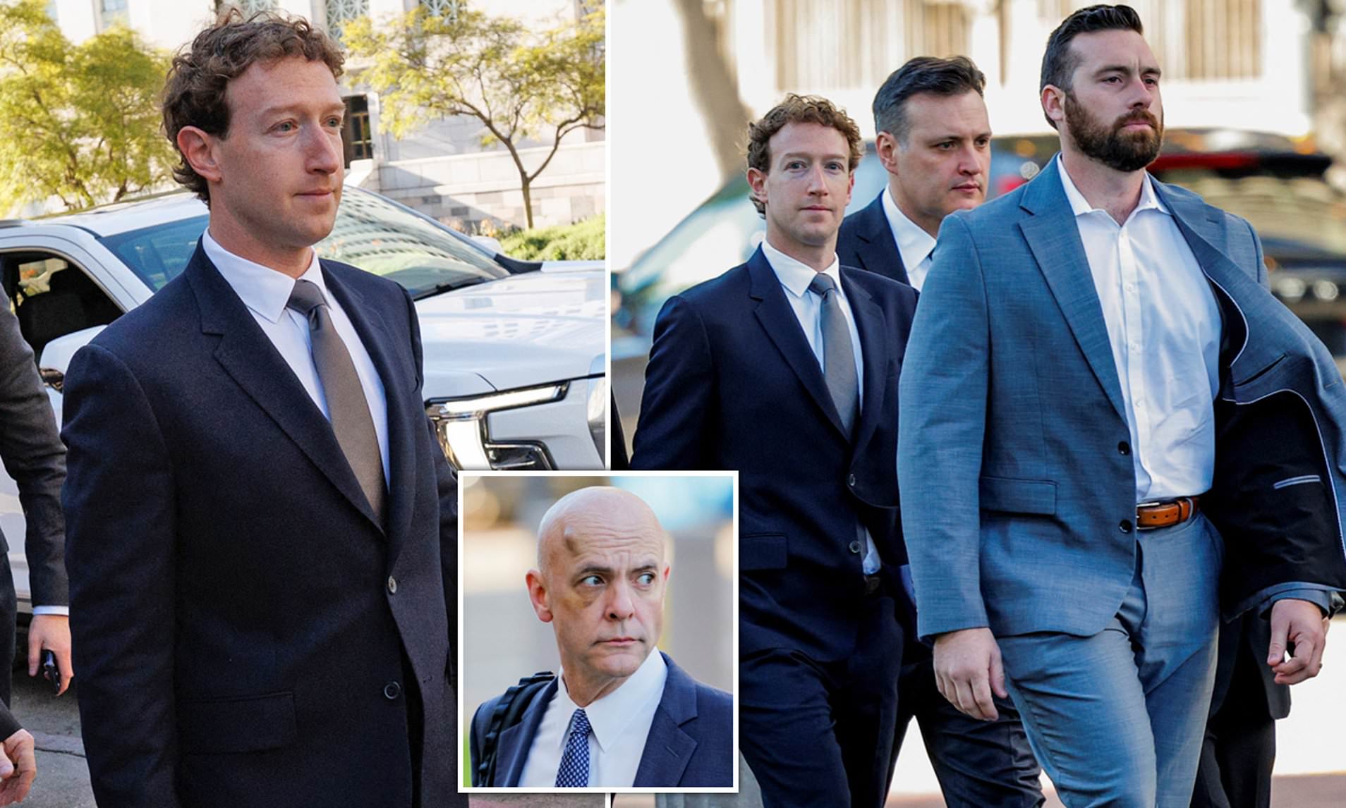 Mark Zuckerberg arrives to court in ill-fitting suit to fight landmark ...