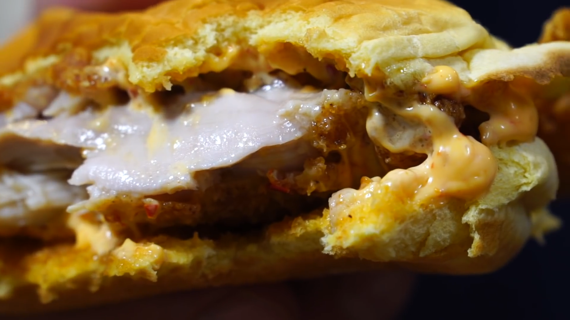 Spicy Italian fried chicken sandwich with Calabrian chili mayo