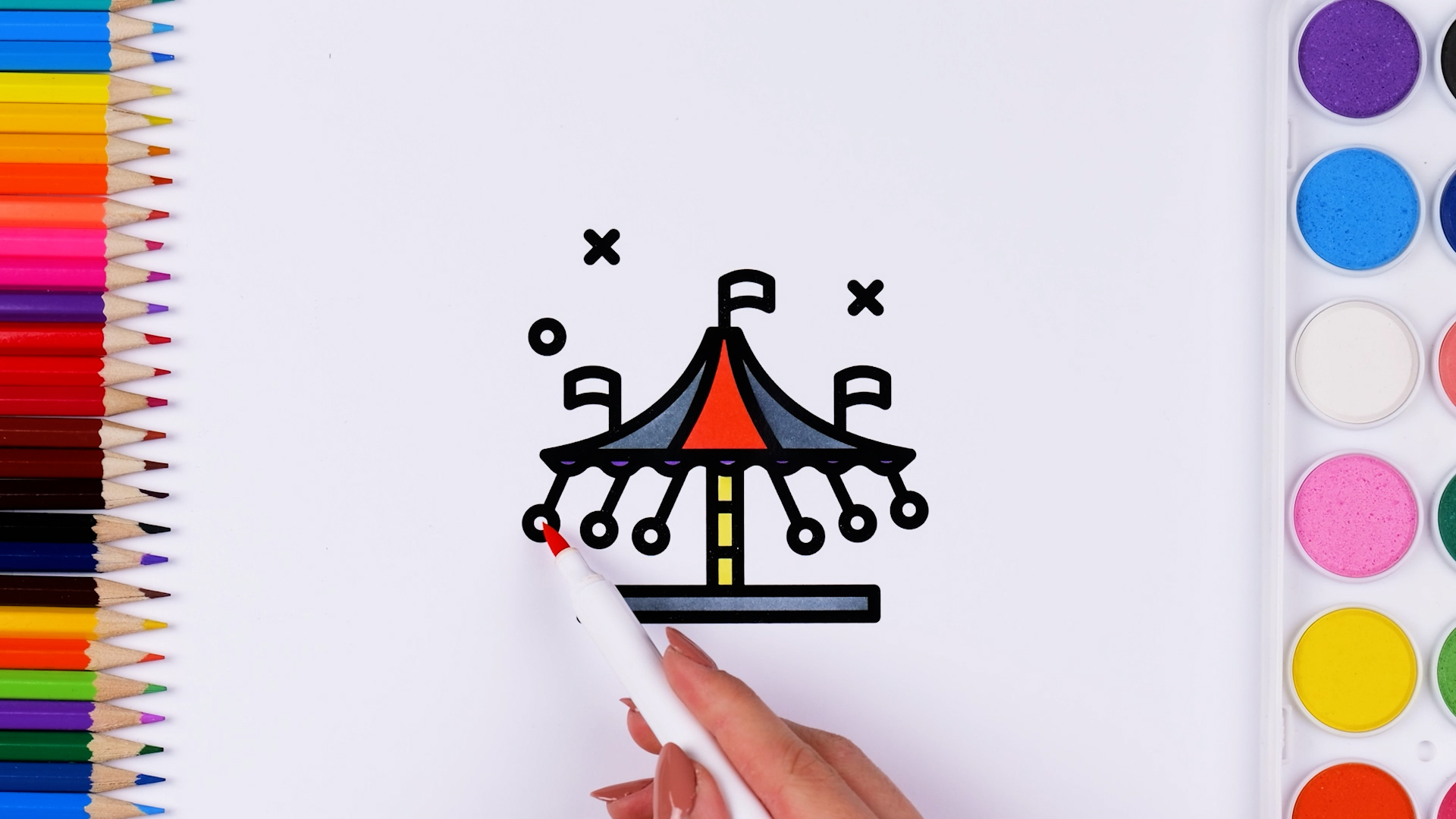 Learning colors with coloring-in activity