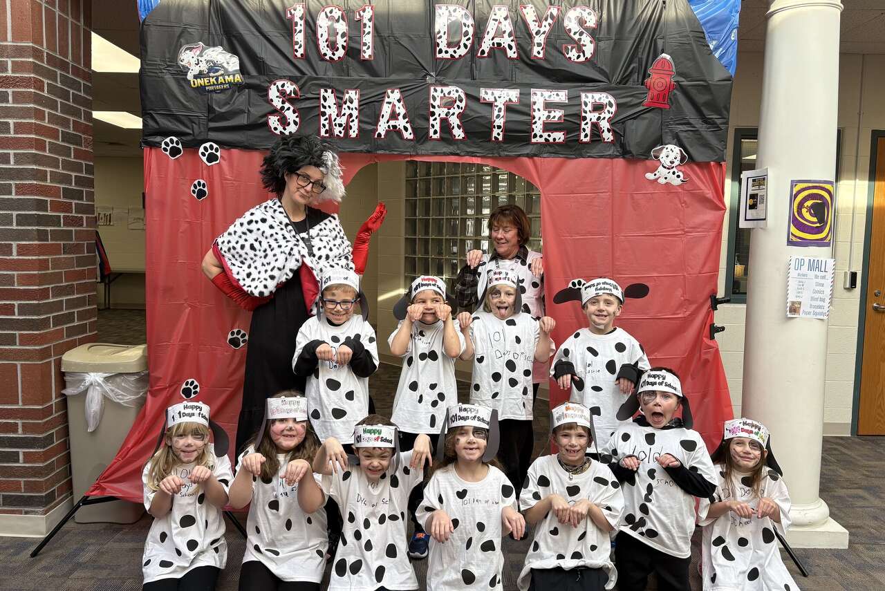 Onekama K-2 students celebrate 101st day of school