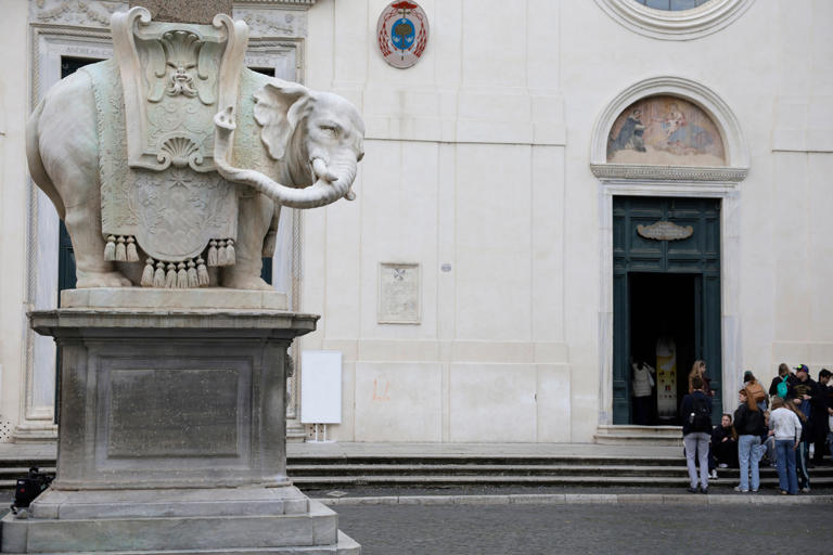 Rome’s Bernini elephant sculpture loses tip of its tusk – again