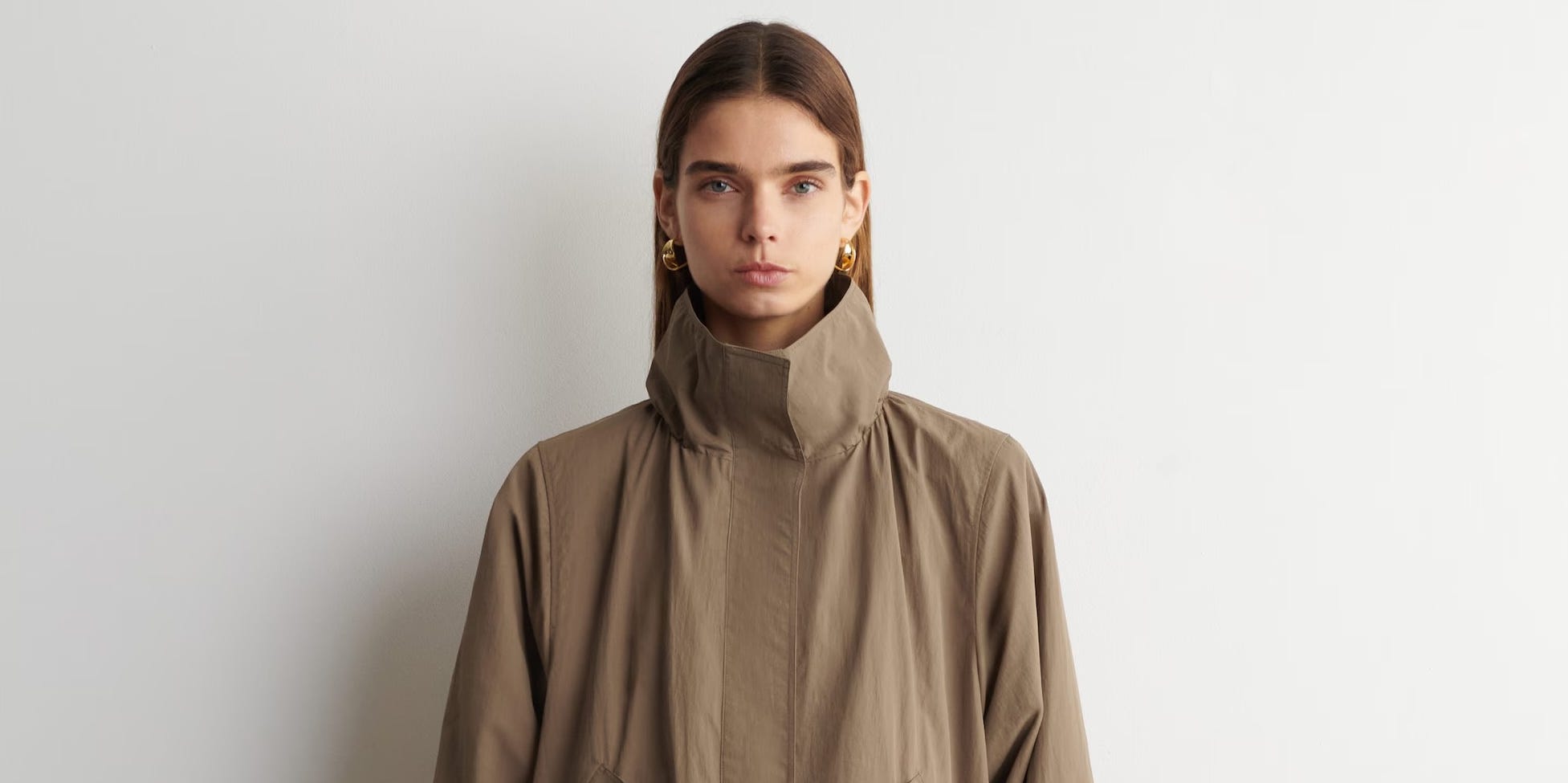 Cos is back with another spring hit. This time, it’s a funnel-neck jacket