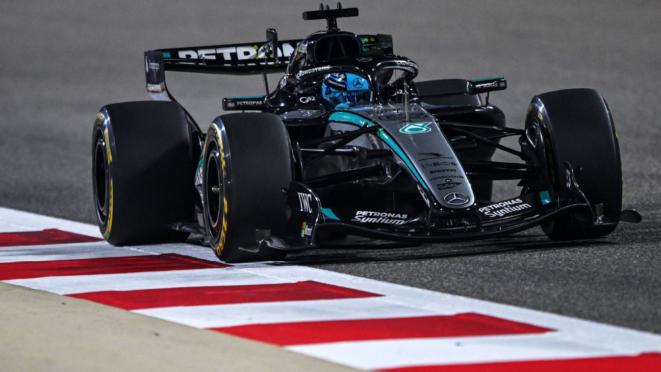 George Russell keeps Mercedes on top at F1 testing but McLaren, Ferrari ...