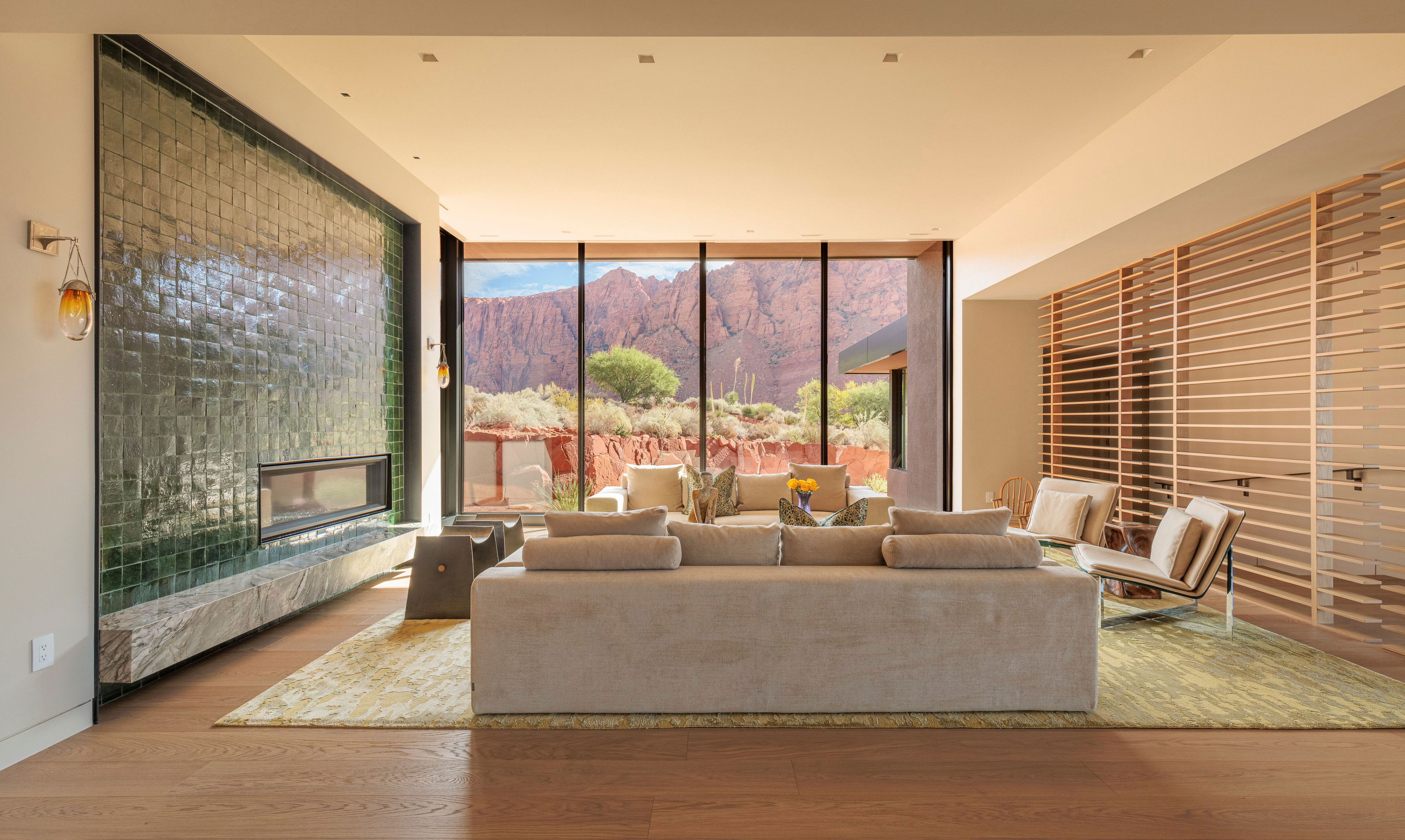 17 living room wall decor ideas—from allover tile to aquatic accents ...