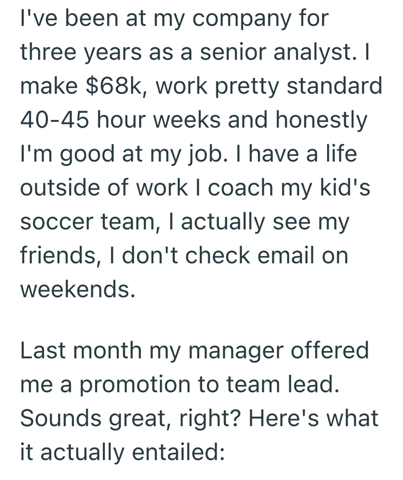 Worker turns down promotion of 30% more work with 5% more pay, boss ...