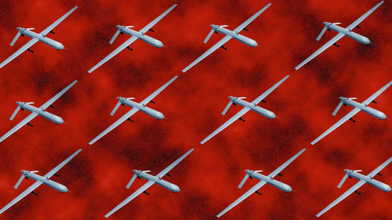Military drone plant opens in Arkansas, drawing protest