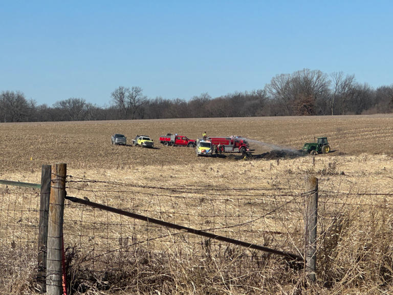 Crews put out field fire off I-80 in Iowa