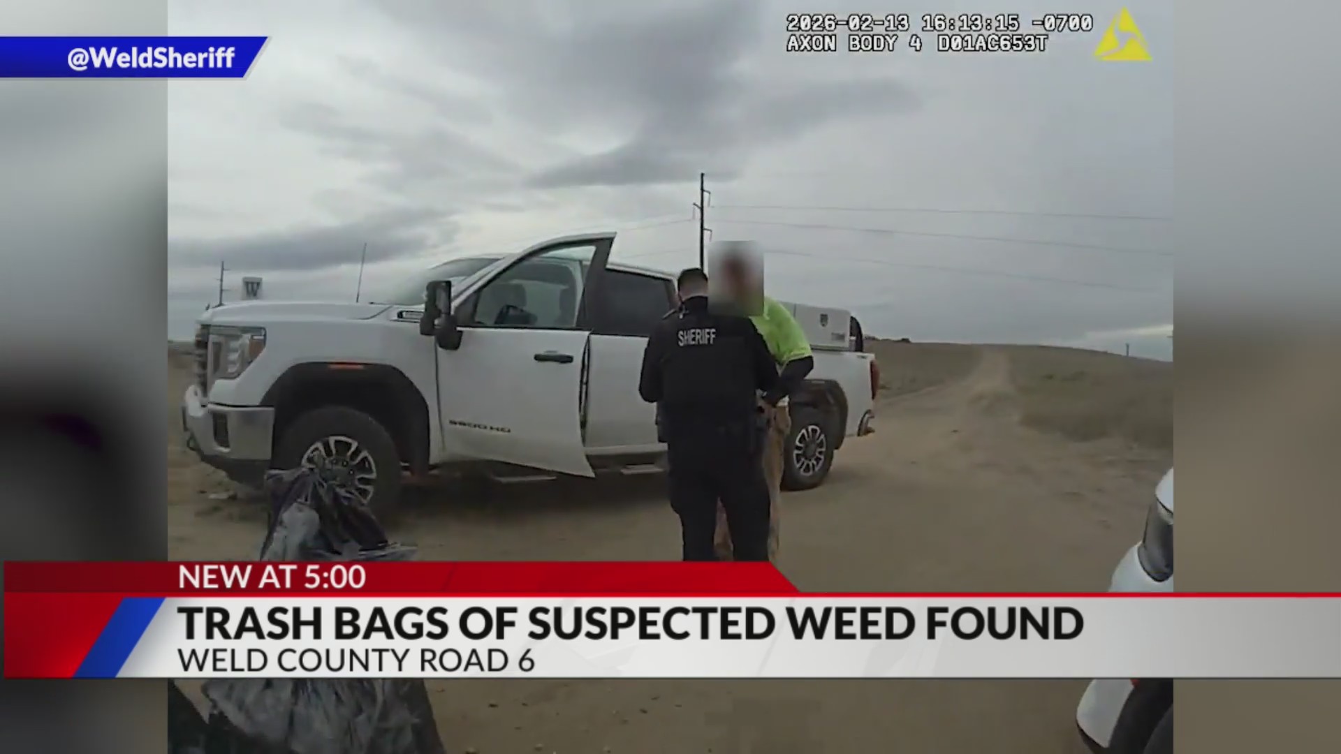Trash bags of suspected marijuana found in Weld County