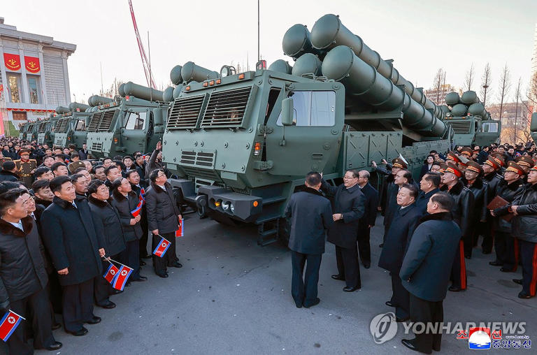 N Korea presents 600 mm-caliber multiple rocket launchers ahead of ...