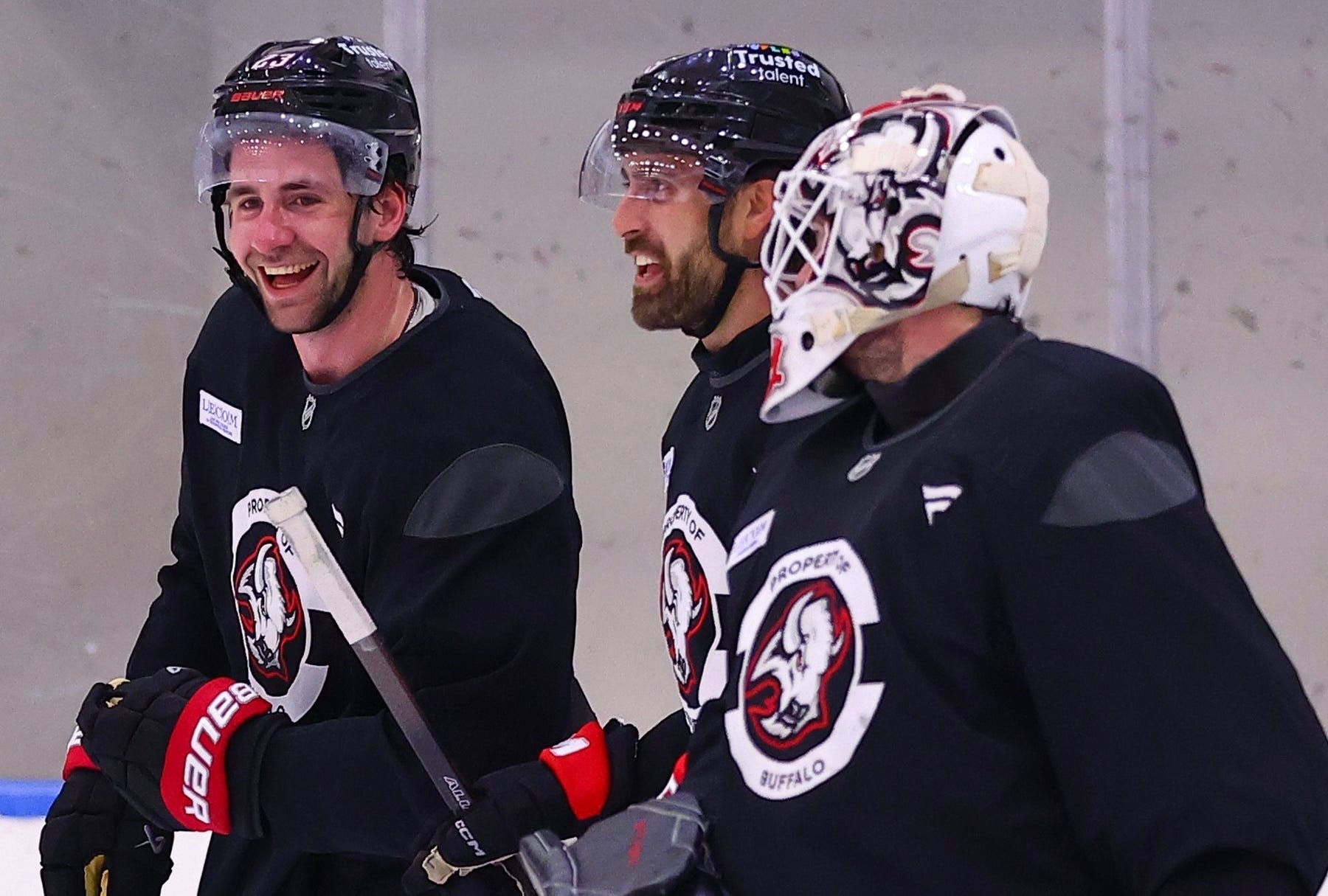 Sabres return to practice after break for Olympics