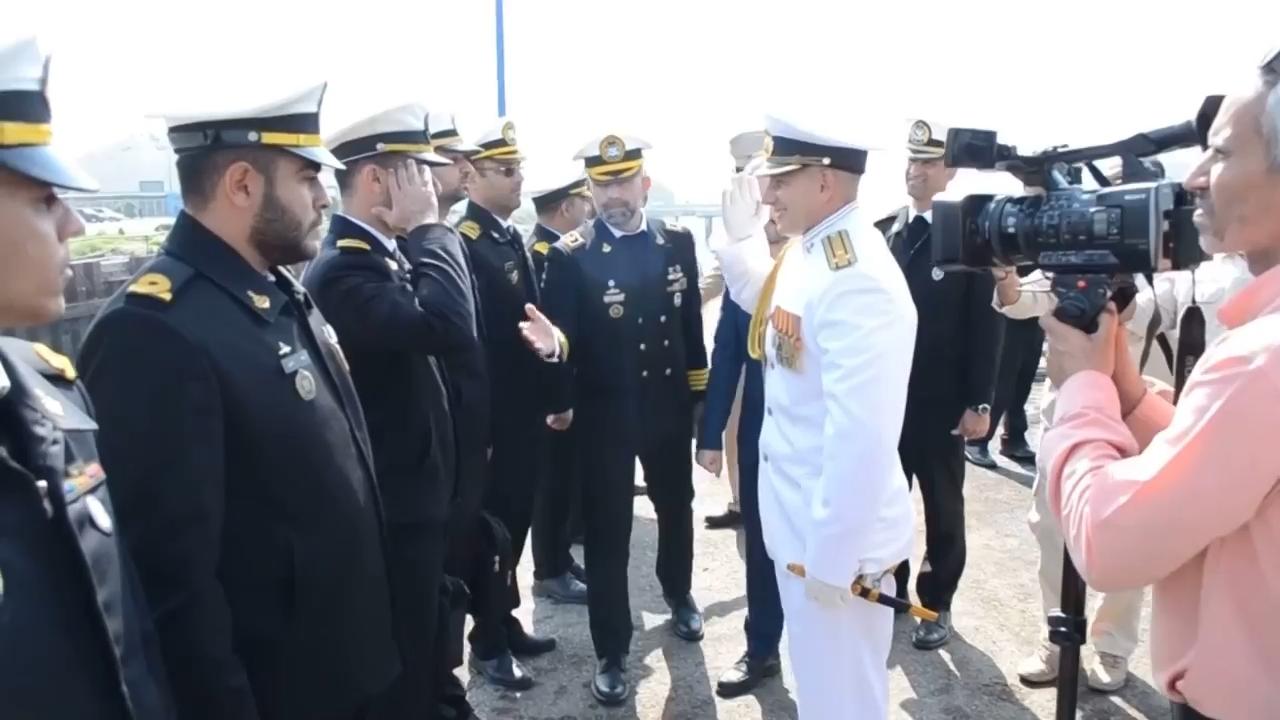 Russian Navy releases footage of one of its warships docking in an ...