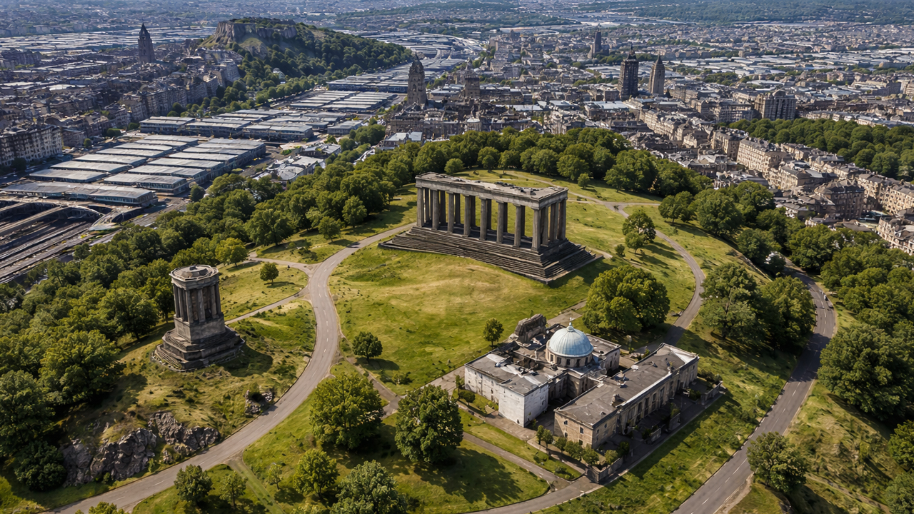 Edinburgh from above across Calton Hill