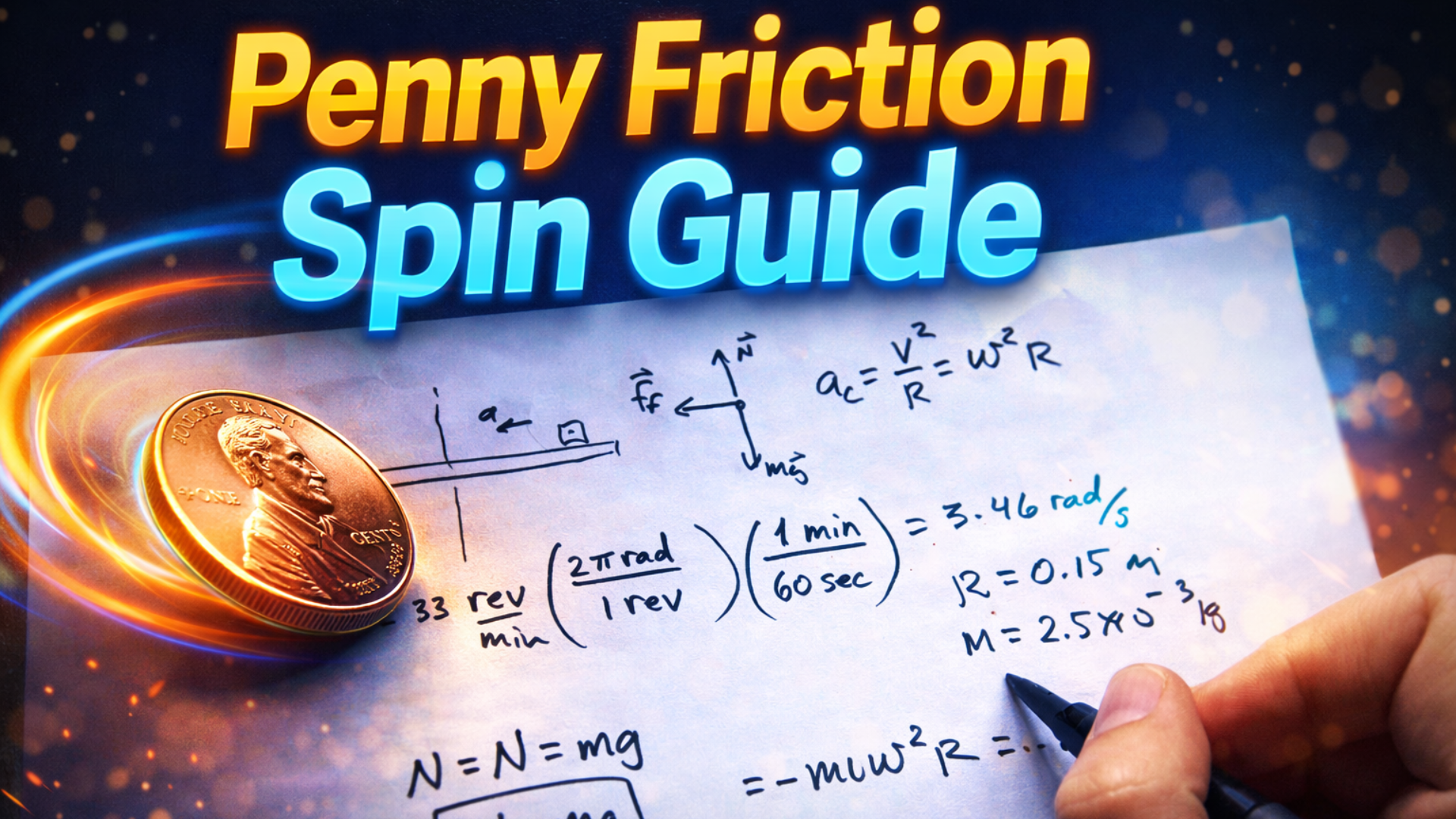 Physics explained: Penny on a spinning record player and friction