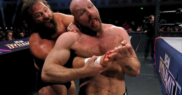Watch: Mark Davis bleeds after ring-post spot against Jon Moxley on AEW ...