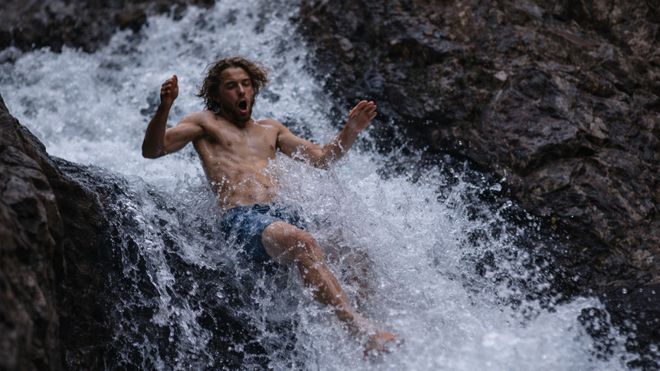 35 foot waterfall slip and slide in 4K