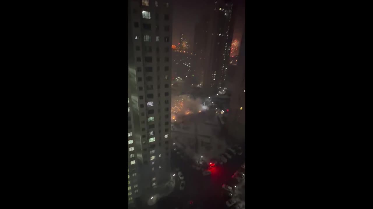 Vibrant Chinese New Year fireworks fill the sky over Urumqi, Xinjiang ...