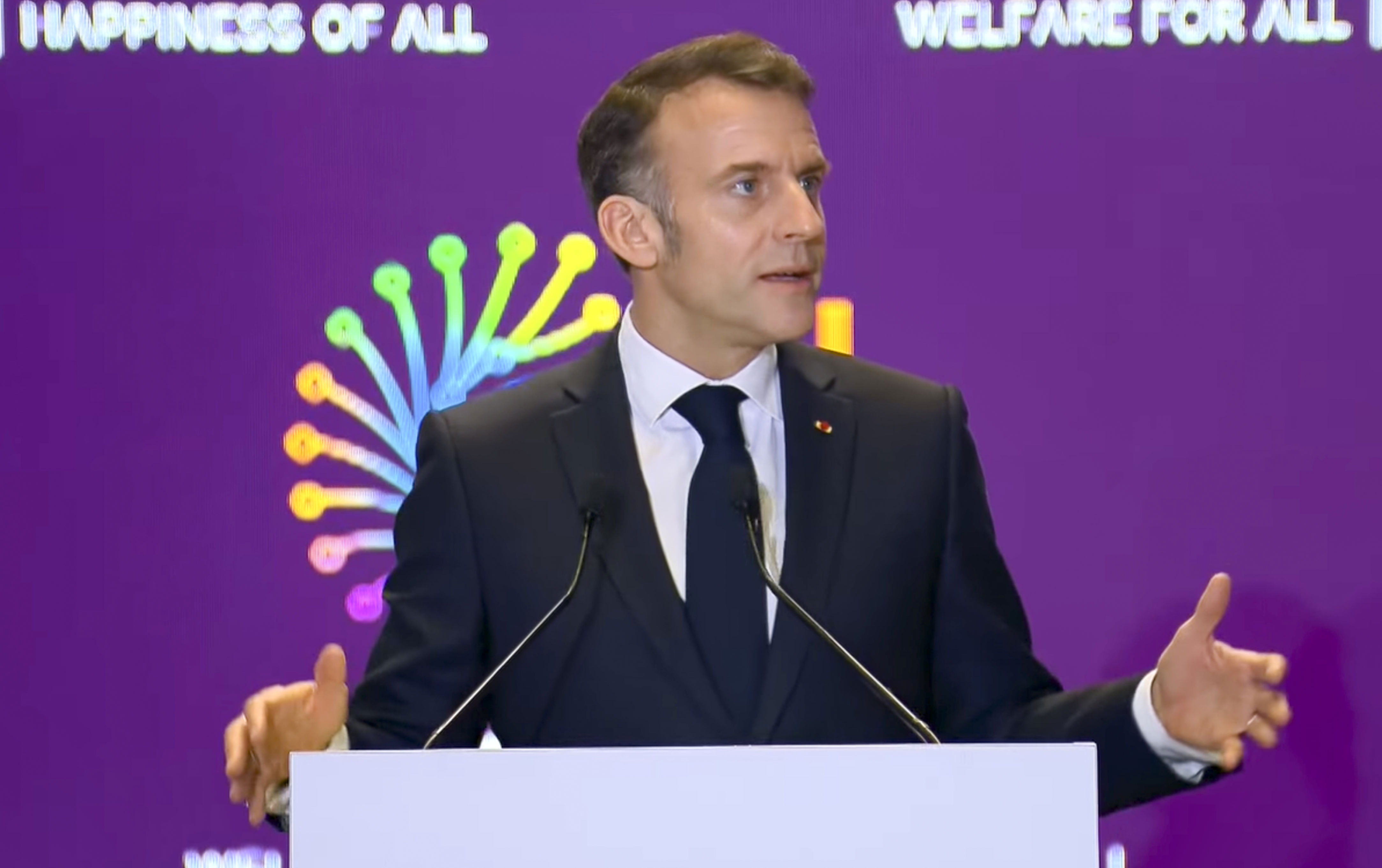 'Technology with humanity': French President Macron pitches for ...