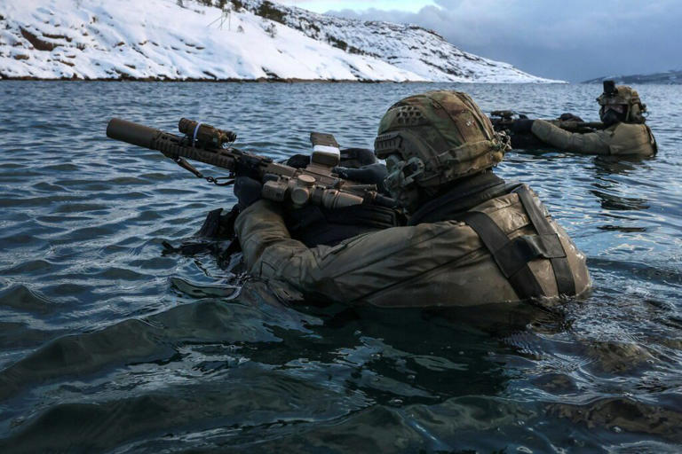 Teeth-chattering scenes as commandos storm beach amidst rising Russian ...