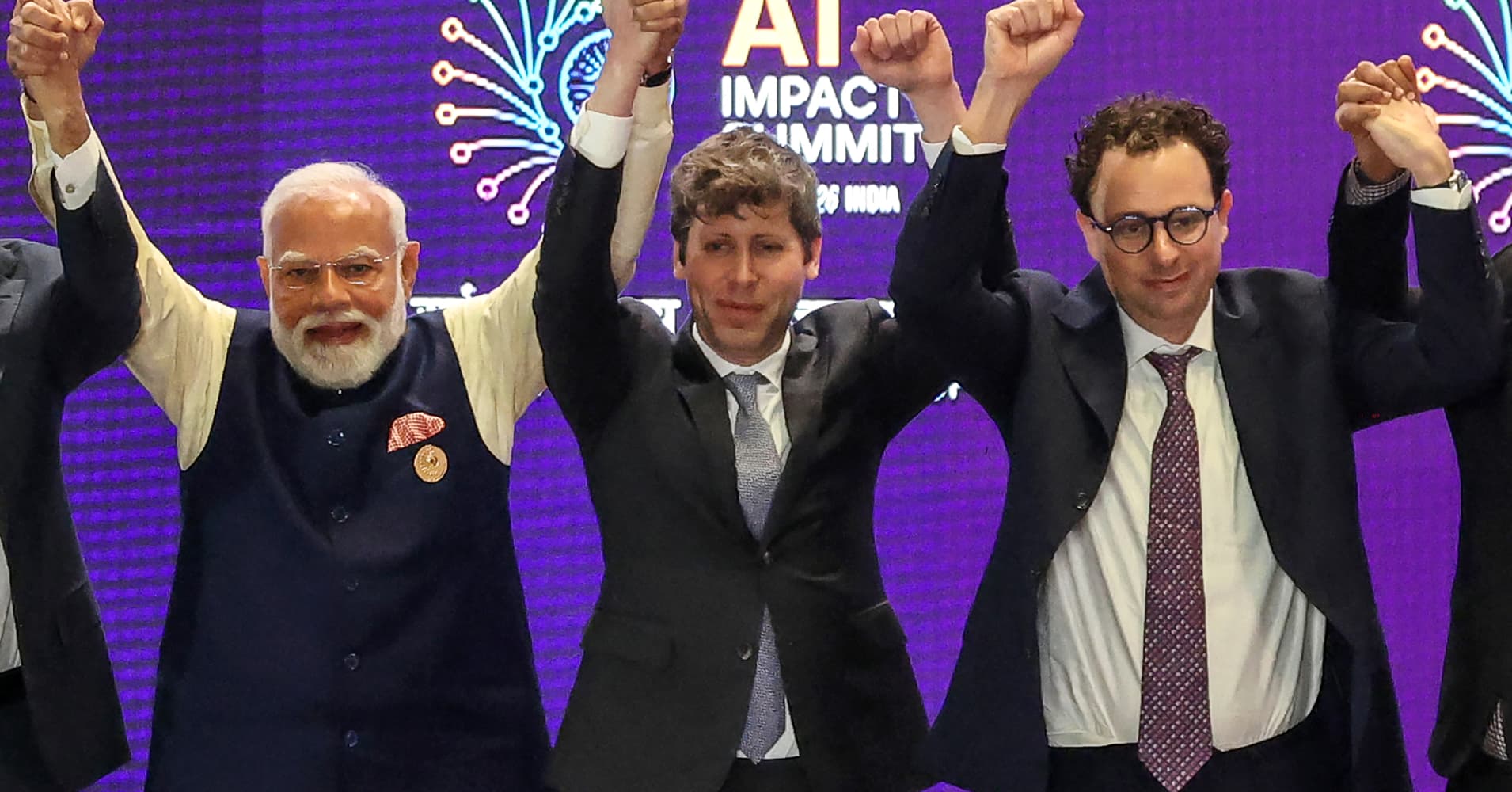 OpenAI and Anthropic’s rivalry on display as CEOs avoid holding hands ...
