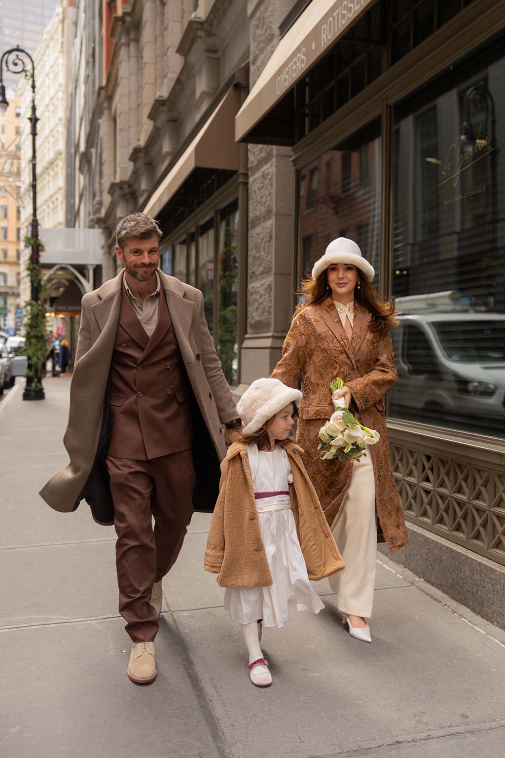 The dress: Grace Cahill's city chic bridal look was effortlessly her own