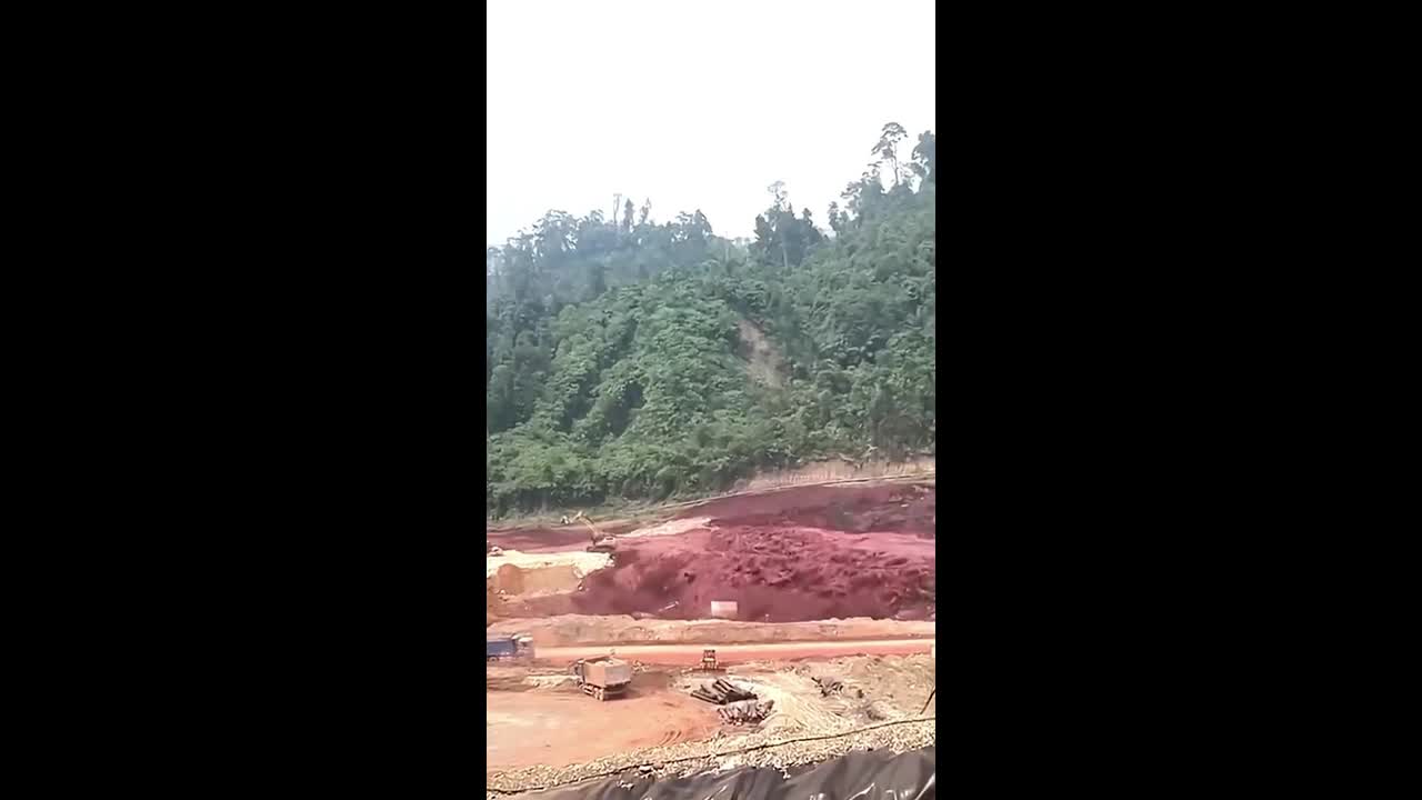 Landslide buries equipment at nickel mine in Indonesia