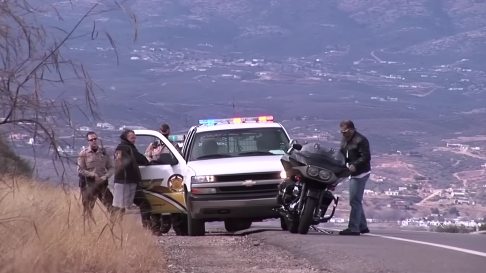Motorcycle club pulled over by police