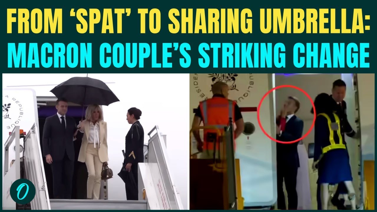 Macron couple’s Delhi turnaround: From viral spat to sharing umbrella ...
