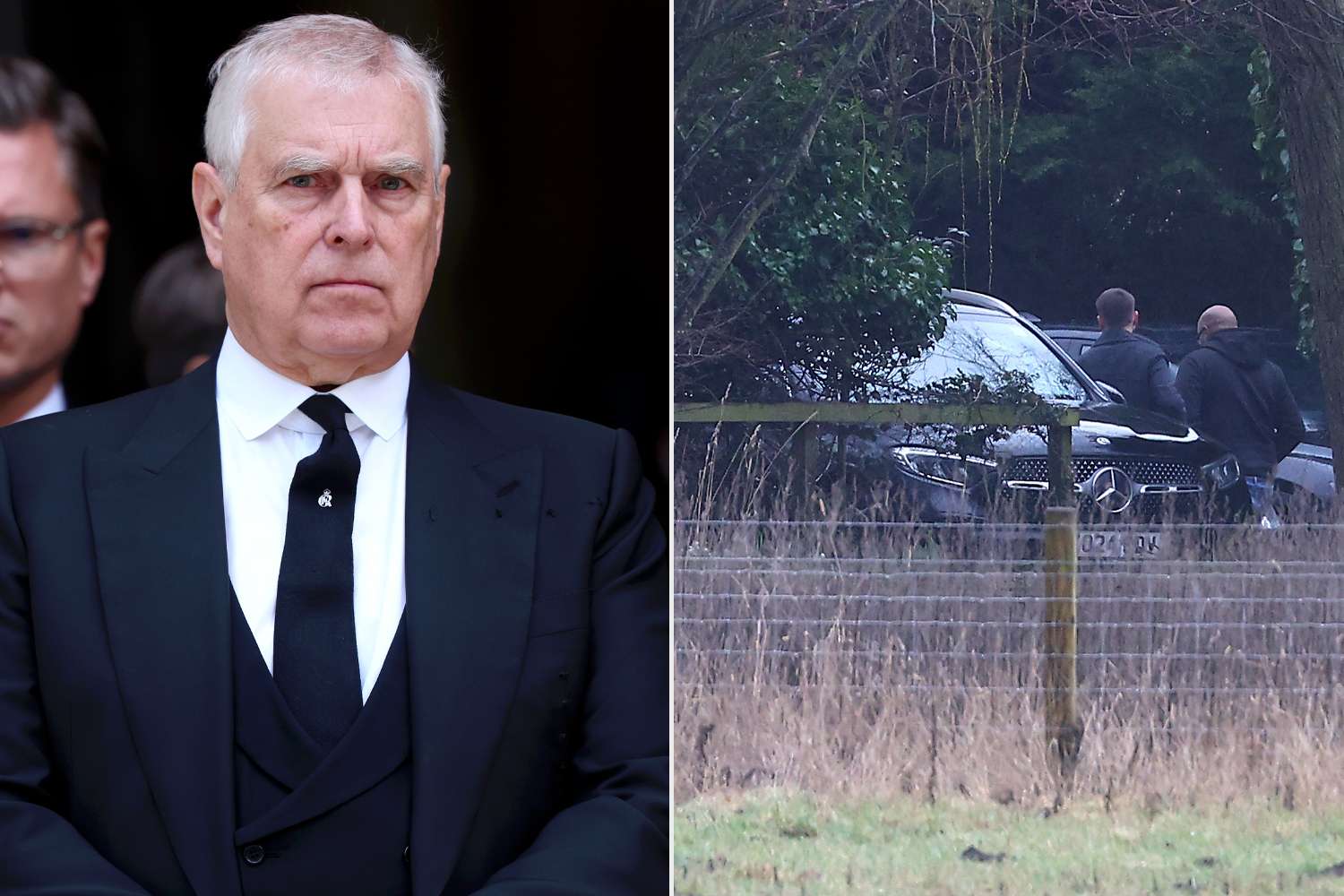 Police cars pictured at ex-Prince Andrew's Sandringham home amid his arrest