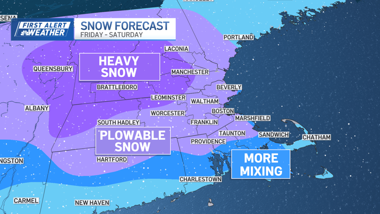 Heavy snow expected for parts of New England tomorrow, plus possible ...
