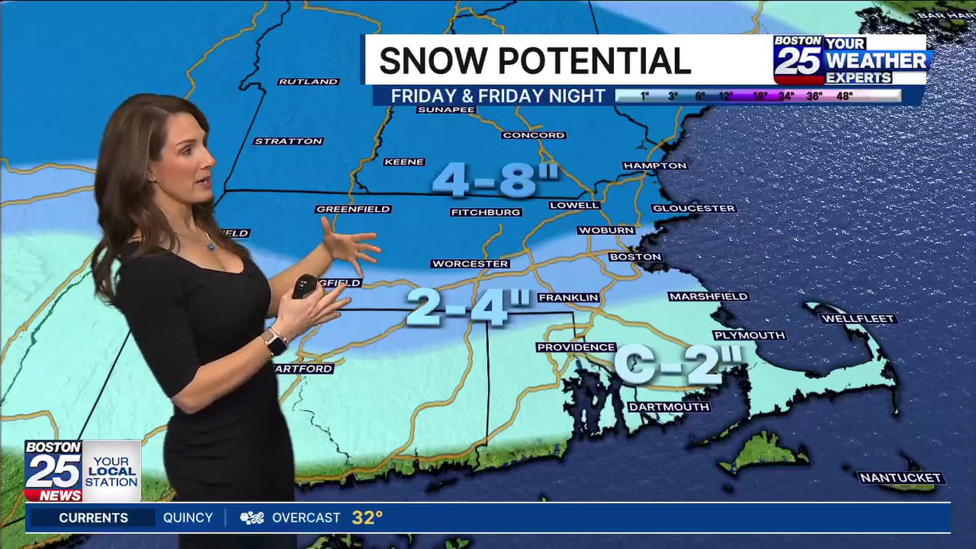 New Friday snow map for Massachusetts, then a possible bigger storm on ...