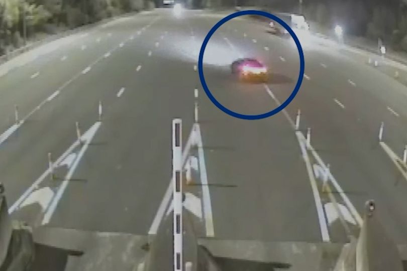 Moment driver U-turns and goes wrong way down M6 and leads police in ...