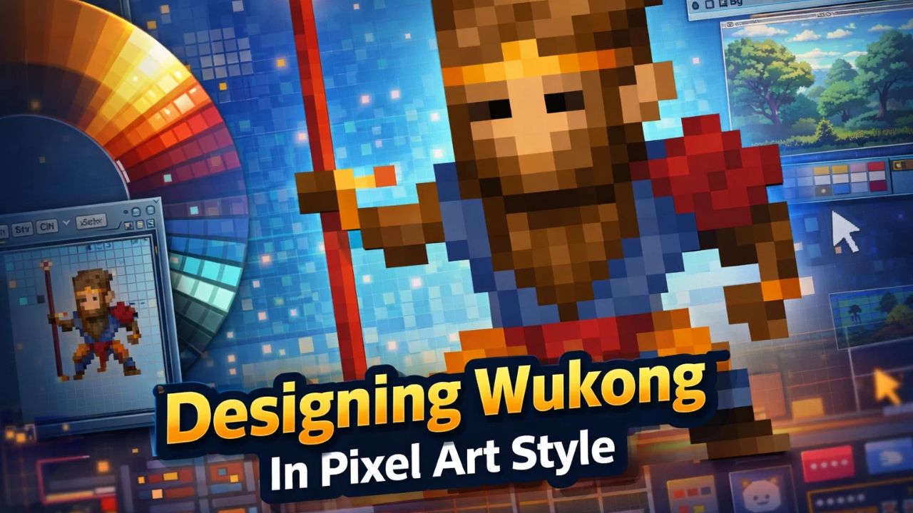 Designing Wukong in pixel art style