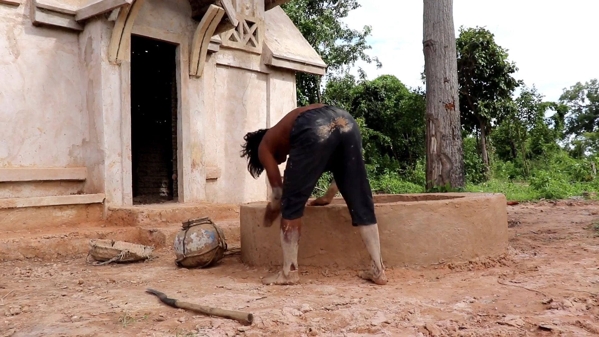 Months of jungle labor before the well finally reached water