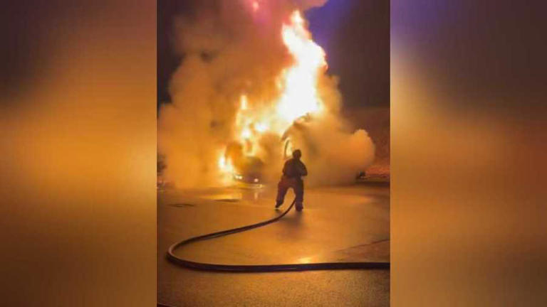 Chesterfield firefighters battle fire engulfing tractor-trailer cab on ...