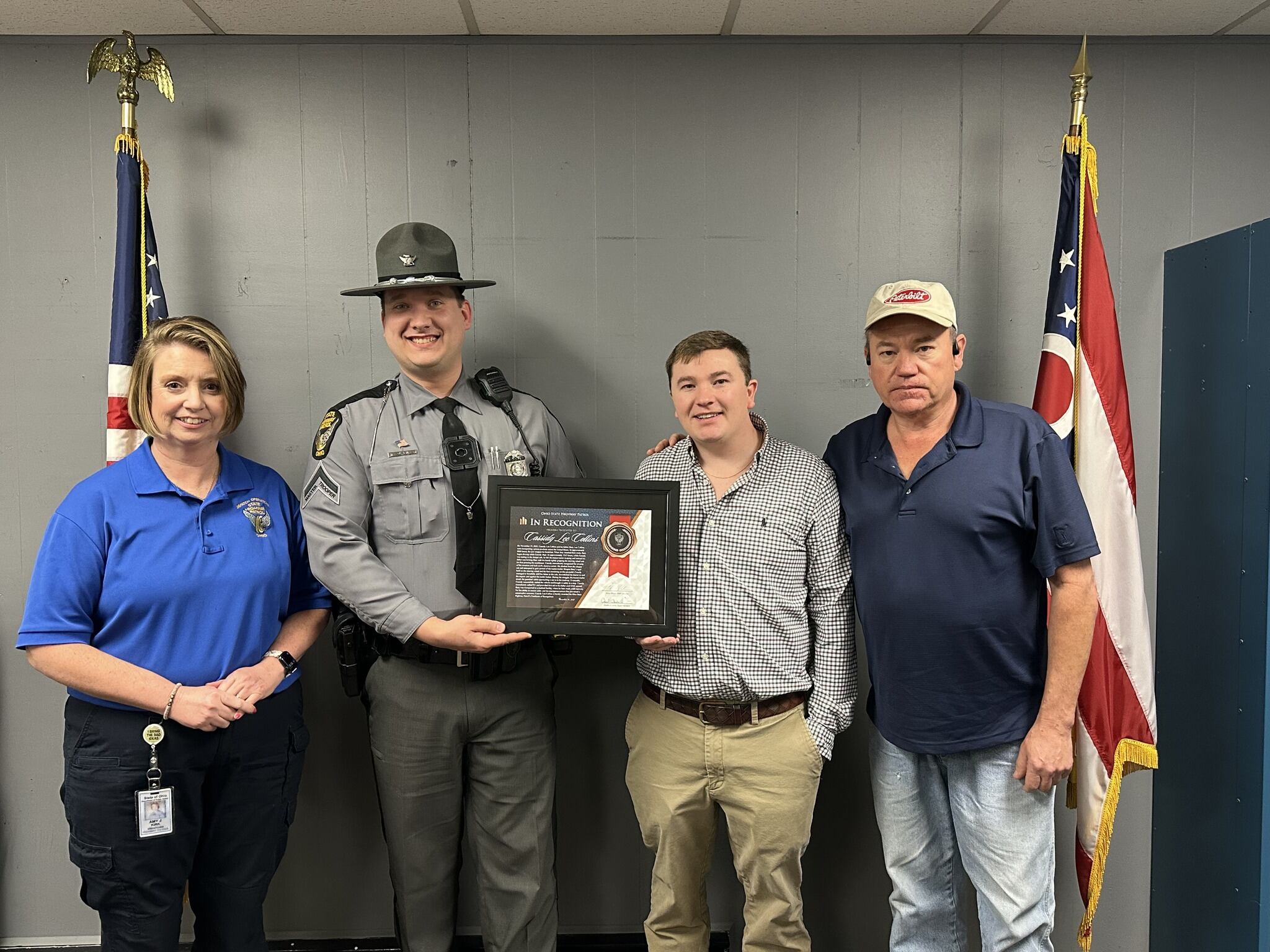 OSHP honors son who stopped swaying semi while father had medical emergency