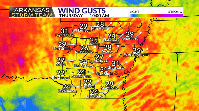 Arkansas Storm Team forecast: Very windy and warm for Thursday; fire ...